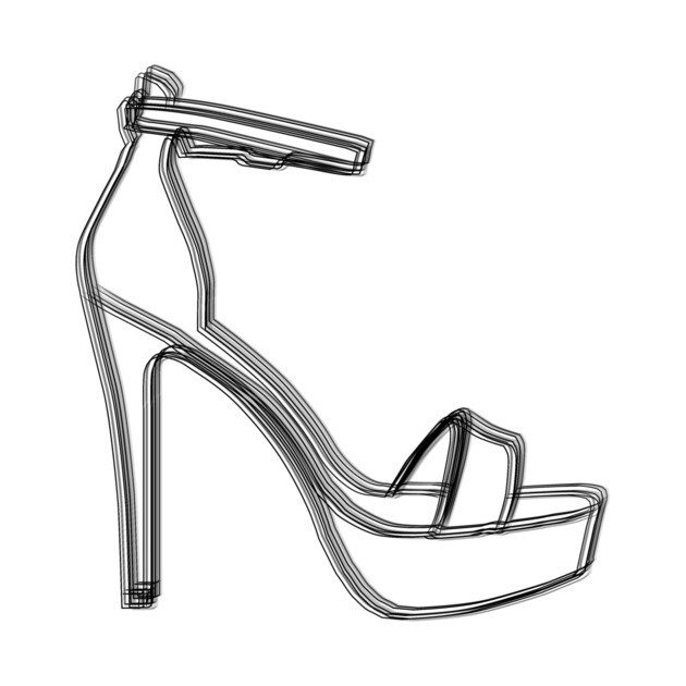 heel shoe drawing for kids