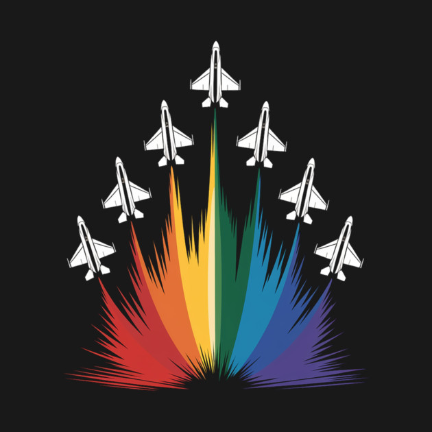 LGBTQ Air Force Flyover LGBT Gay Airplane Pilot - Lgbt Gay - T-Shirt ...