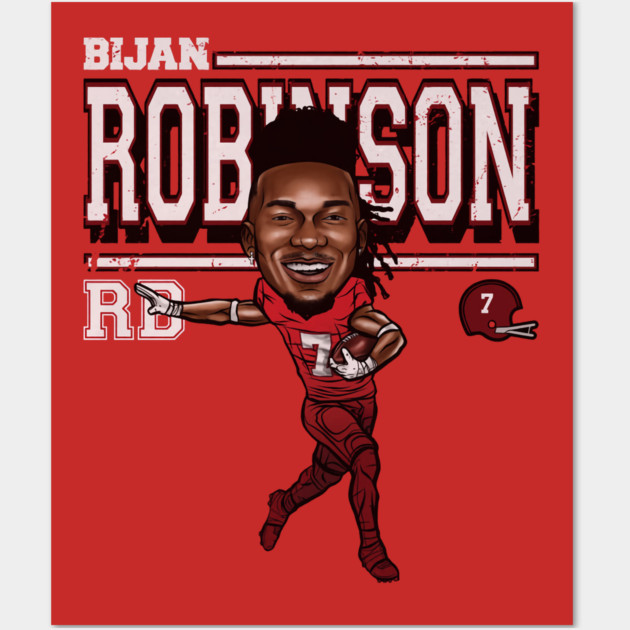 Bijan Robinson Atlanta Cartoon - Bijan Robinson - Posters and Art ...