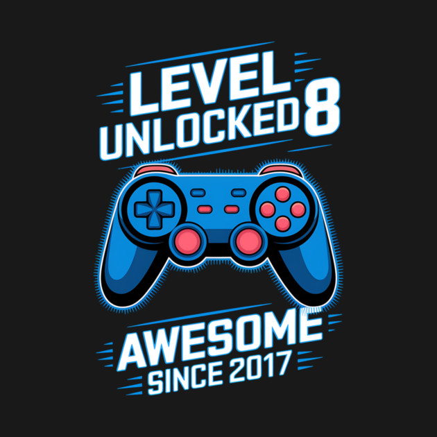 8th Birthday Boy Level 8 Gamer 8 Year Video Game Party - 8th Birthday ...