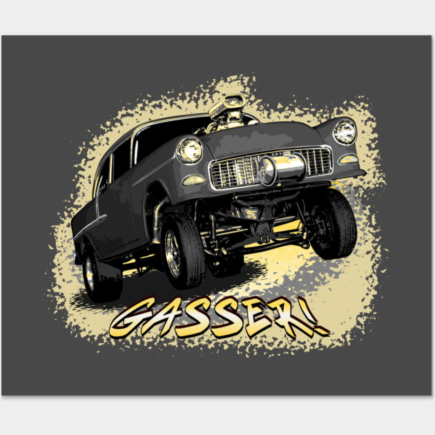 Black 55 Chevy Gasser - Gasser - Posters and Art Prints | TeePublic