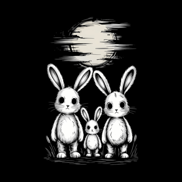 Creepy Cute Bunny Rabbits Horror Goth Aesthetic - Bunny Rabbits - Pin ...