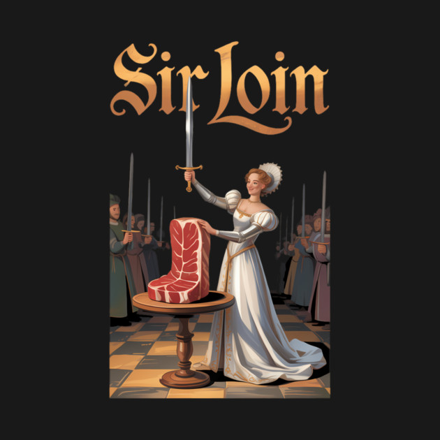 Sir Loin Funny Sirloin Steak Joke Accolade Meme - Steak Joke - T-Shirt ...