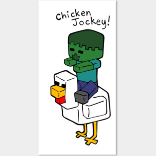 Chicken Jockey Minecraft Pixel Legends Posters and Art Prints for Sale ...