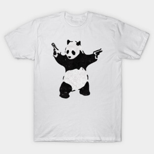 panda bear with guns
