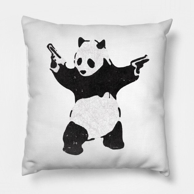 panda bear with guns