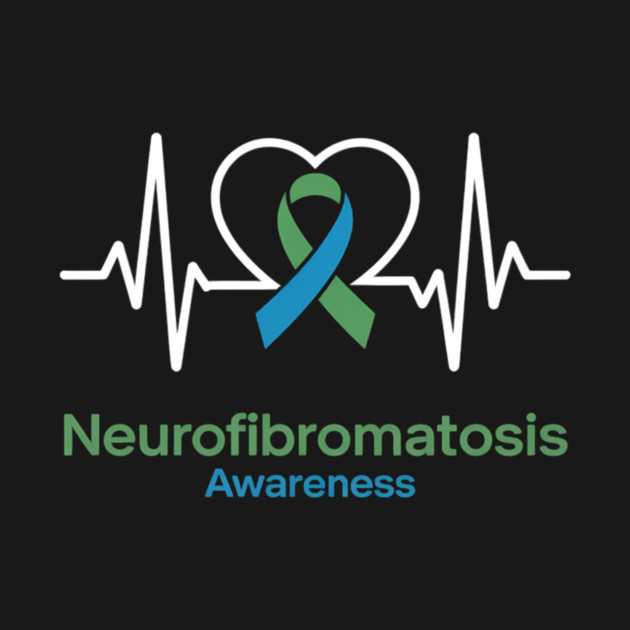Neurofibromatosis Awareness Heartbeat Blue & Green Ribbon ...