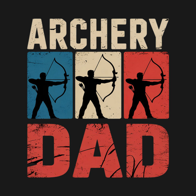 Mens Archer Silhouette Father's Day Bow And Arrow Archery Dad - Mens Archer Silhouette Fathers ...