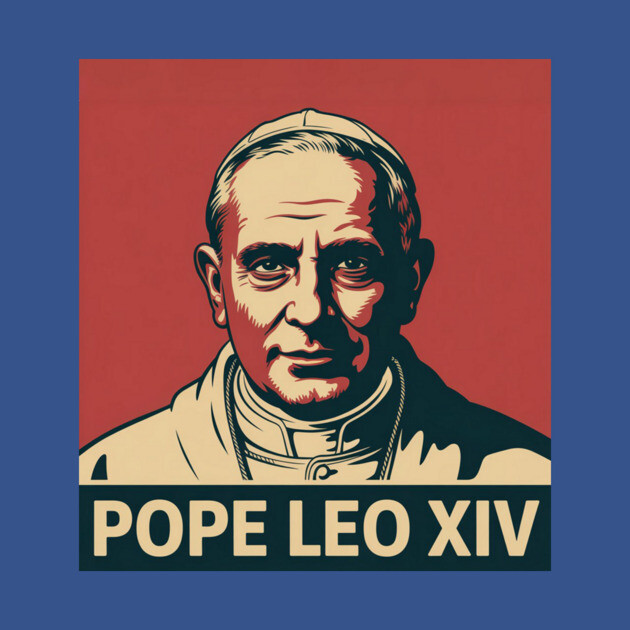 POPE LEO XIV RED BACKGROUND - Pope Leo - Pin | TeePublic
