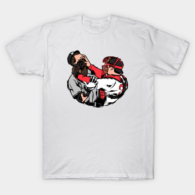 Jason Varitek Alex Rodriguez Brawl Cartoon - Baseball Fight - T-Shirt ...