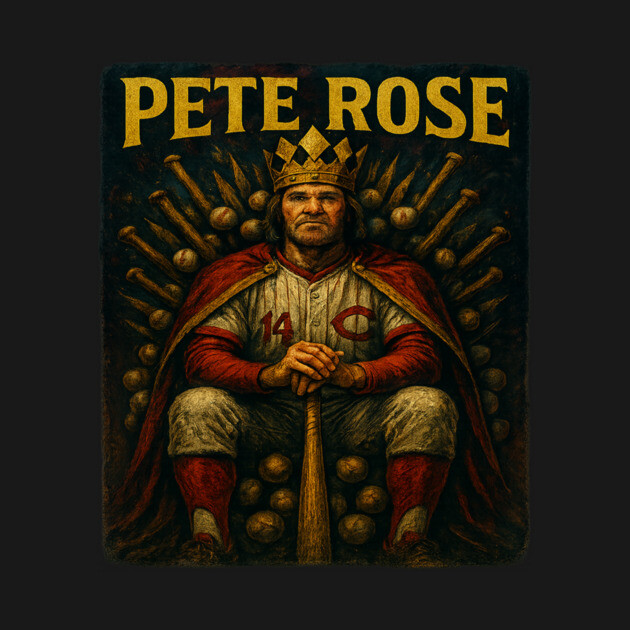 Pete Rose King of Diamonds - Baseball Throne Art - Pete Rose - T-Shirt ...