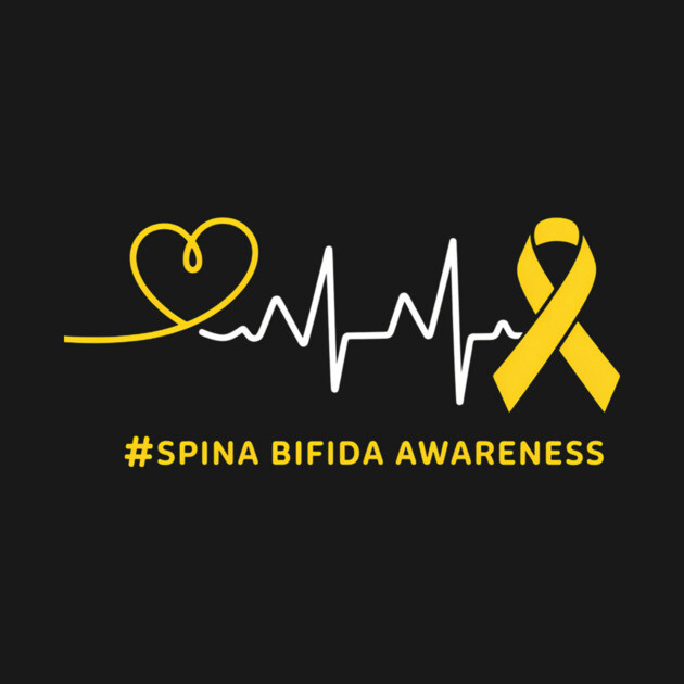 Spina Bifida Awareness Yellow Ribbon With Heart In October - Spina ...