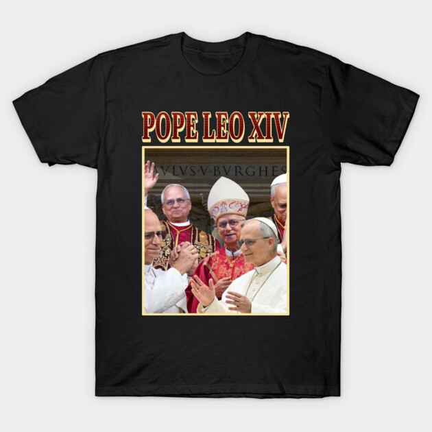 Pope Leo XIV Vintage Portrait Collage - Pope Leo Xiv - T-Shirt | TeePublic