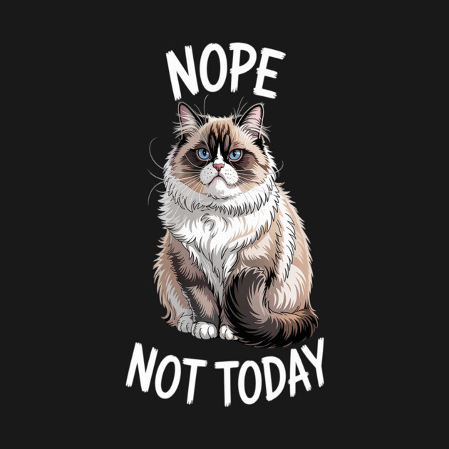 Nope Not Today Cat - Nope Not Today Cat - T-Shirt | TeePublic