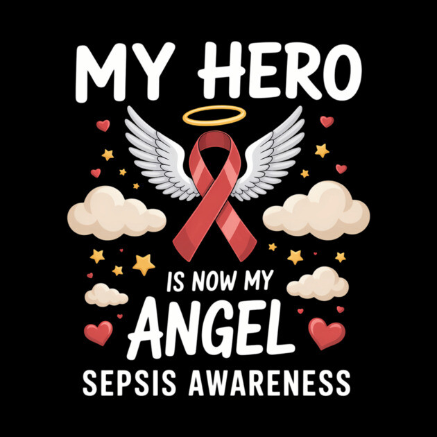 My Hero Is Now My Angel Septicemia Sepsis Awareness Ribbon - Sepsis ...