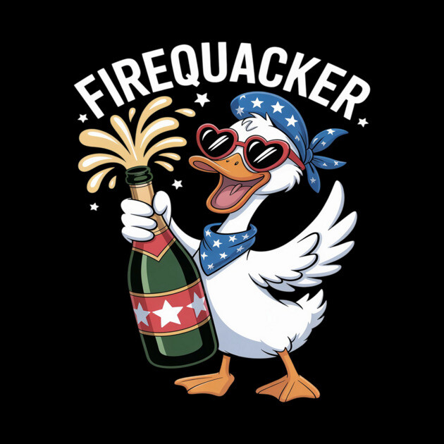 Firequacker Goose 4th Of July Silly Goose American Flag - Firequacker ...