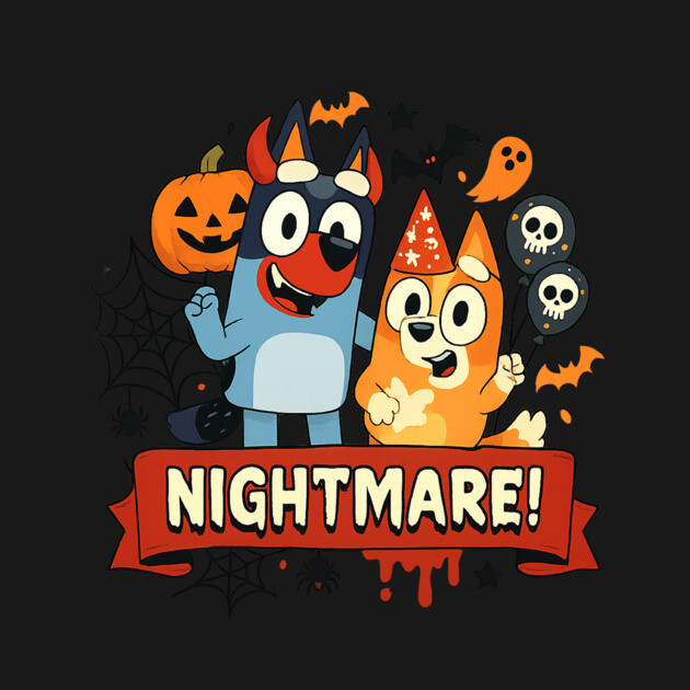 “NIGHTMARE!” Cartoon Dogs in Halloween Costumes - Nightmare - T-Shirt ...