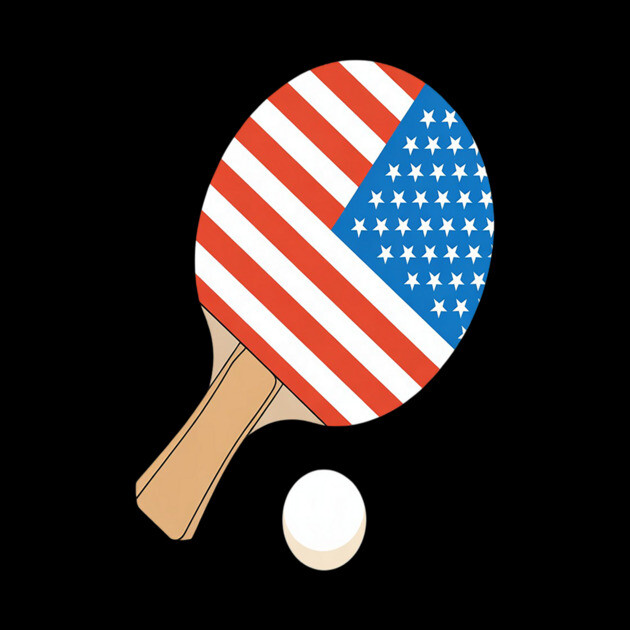 USA Flag Table Tennis - Usa Flag Table Tennis - Pin | TeePublic