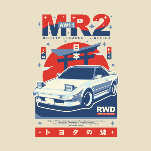 Toyota MR2 AW11 - Toyota Mr2 - T-Shirt | TeePublic