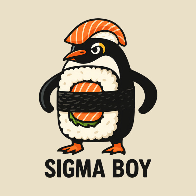 Sigma Boy - Sushi Penguin Italian Brainrot Meme - Italian Brainrot - T ...