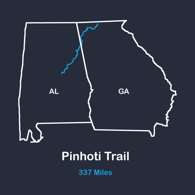 Route Map of the Pinhoti Trail - Hiking Trails - Hat | TeePublic