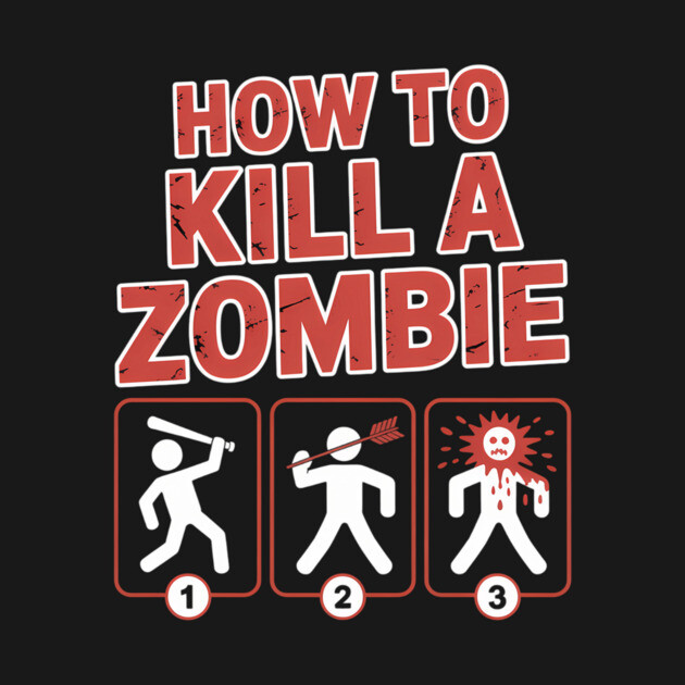 How To Kill A Zombie Guide Halloween Humour Zombie Slayer-Photoroom - Photoroom - T-Shirt ...