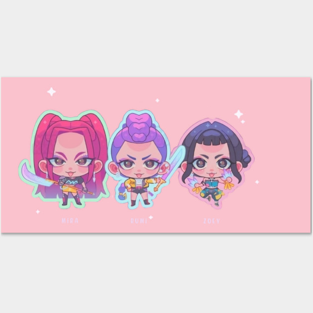 K-POP Demon Hunter Chibi Zoey, Rumi & Mira - Kpop Demon Hunters ...