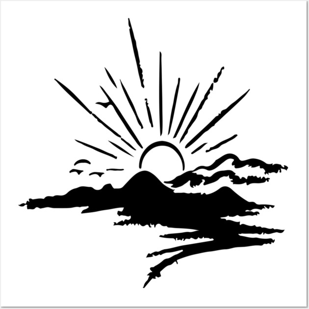 continuous line drawing sun