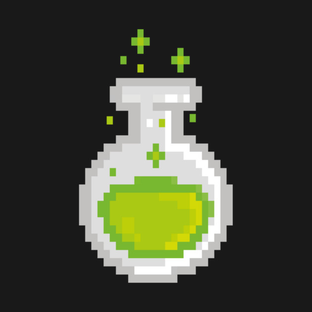 Pixel Potion Bottle - Gamer Alchemy Pixel Art - Pixel Potion - T-Shirt ...