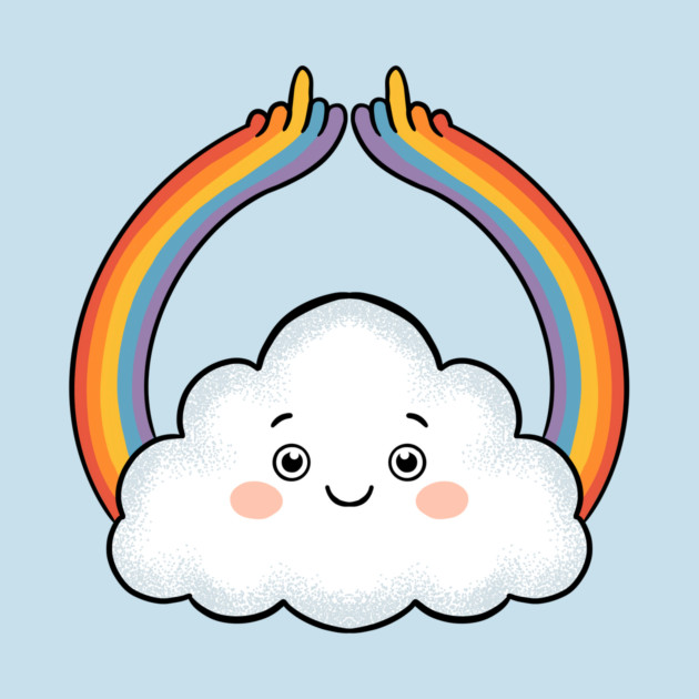 Middle Finger Cloud Rainbow - Middle Finger - T-Shirt | TeePublic