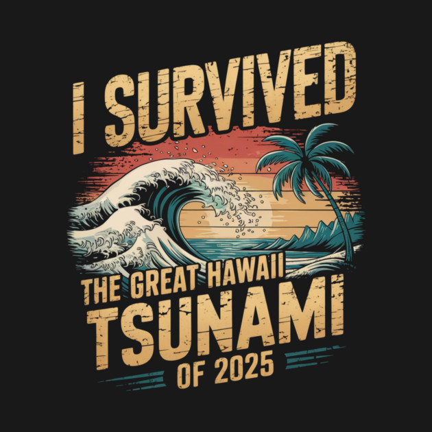 I Survived The Great Hawaii Tsunami of 2025 - Tsunami - T-Shirt | TeePublic