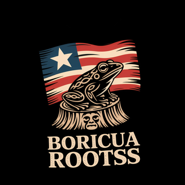 Boricua Roots Puerto Rico Taino Coquí Flag - Boricua Roots - Pin ...
