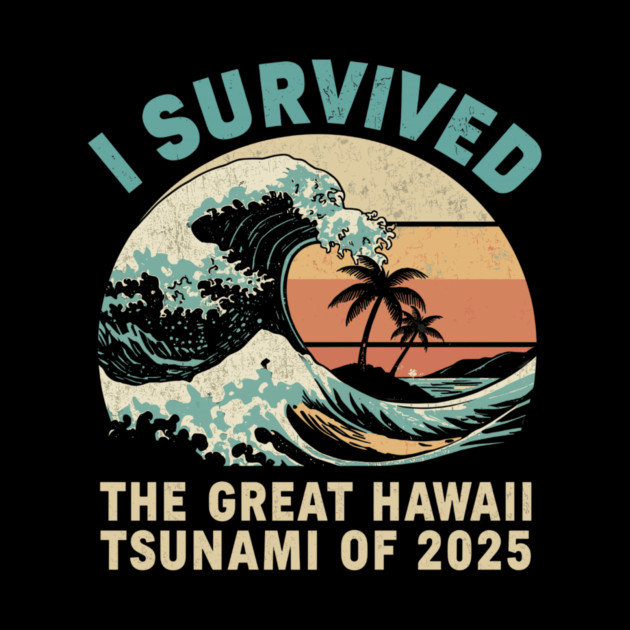 I Survived The Great Hawaii Tsunami of 2025 Funny Saying - I Survived ...