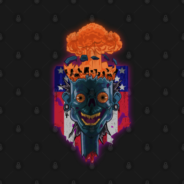 Atomic Zombie State - Cyberpunk Zombie - T-Shirt | TeePublic
