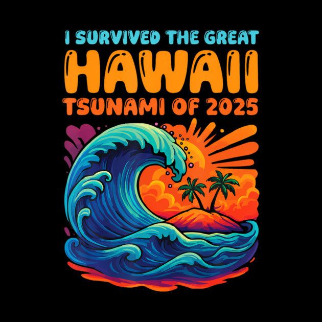 I Survived The Hawaii Tsunami Of 2025 Wave - Retro Wave Survivor - Mug ...