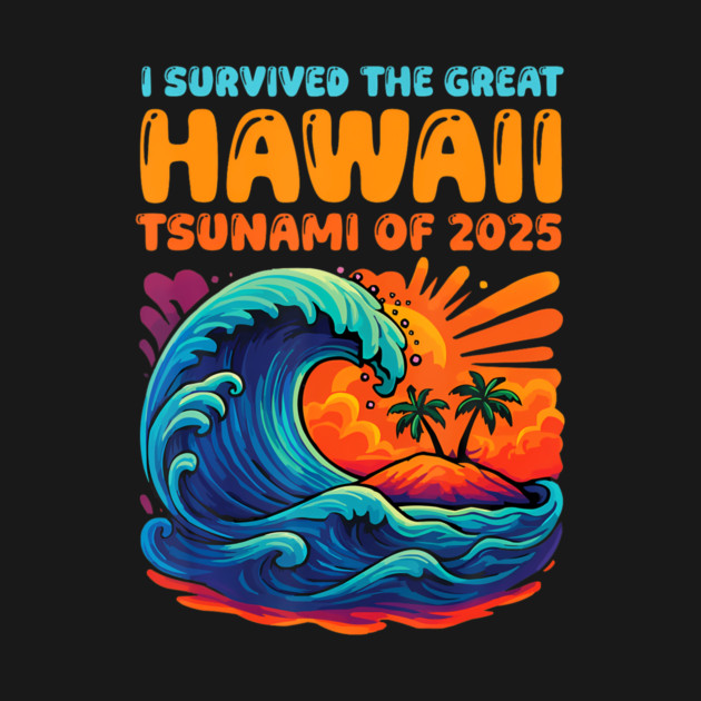 I Survived The Hawaii Tsunami Of 2025 Wave - Retro Wave Survivor ...