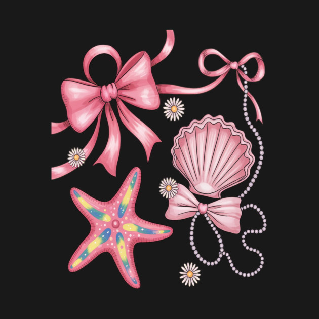 Coquette Seashell Glitter - Coquette Seashell Glitter - T-Shirt | TeePublic