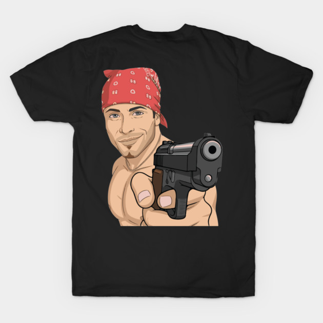 Dancing Muscle Meme – Funny Bandana Guy with Gun Tee - Meme - T-Shirt ...