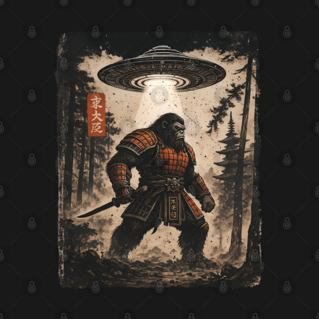Samurai Bigfoot Japanese Vintage Graphic Ukiyo e Art Funny - Samurai ...