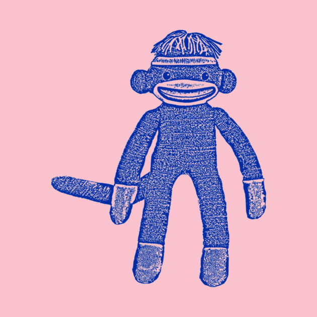 Sock Monkey Screenprint Artwork - Sock Monkey Street Art Sticker - T ...
