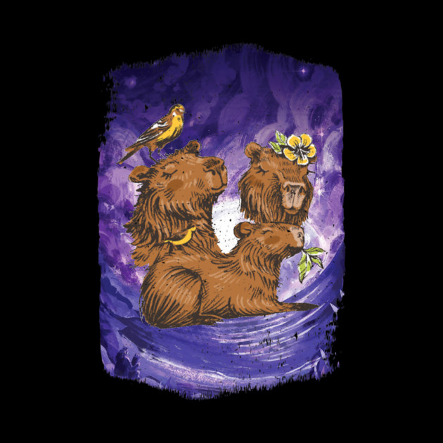 Moon Capybara Animal Capibara Roden Face in Galaxy 2 - Capybara - Pin ...