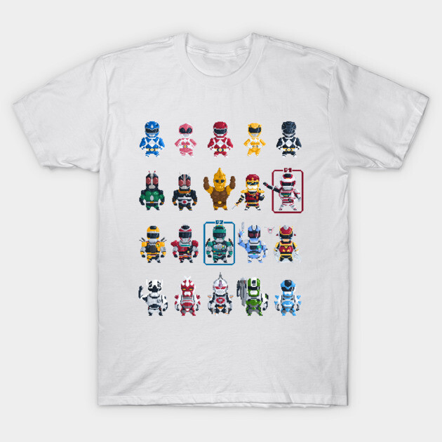 Nostalgic Retro gaming pixel tokusatsu sentai heroes. - Pixel Art - T ...