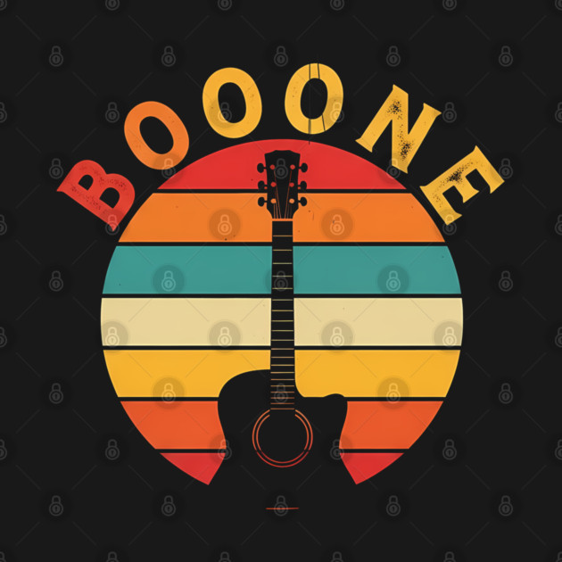 Boone Acoustic Guitar Design with Sunset Stripes and Vintage Feel ...