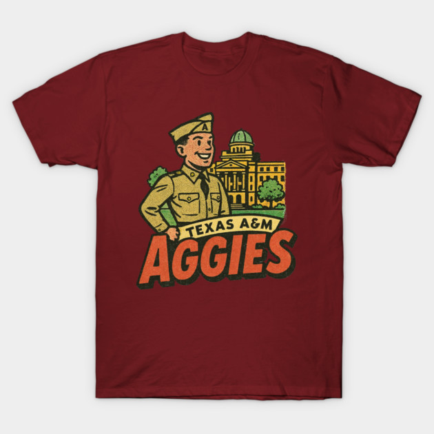 Aggies Retro Comic Book Style Logo - Texas Am - T-Shirt | TeePublic