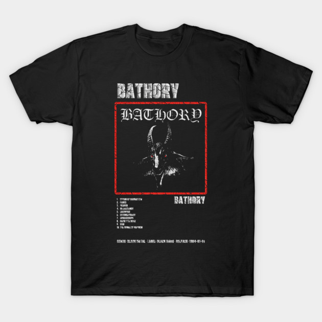 BATHORY - BATHORY || ALBUM TRACKLIST || - Bathory - T-Shirt | TeePublic