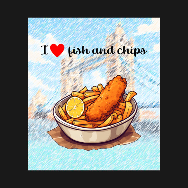 I love fish and chips - Fish And Chips - T-Shirt | TeePublic