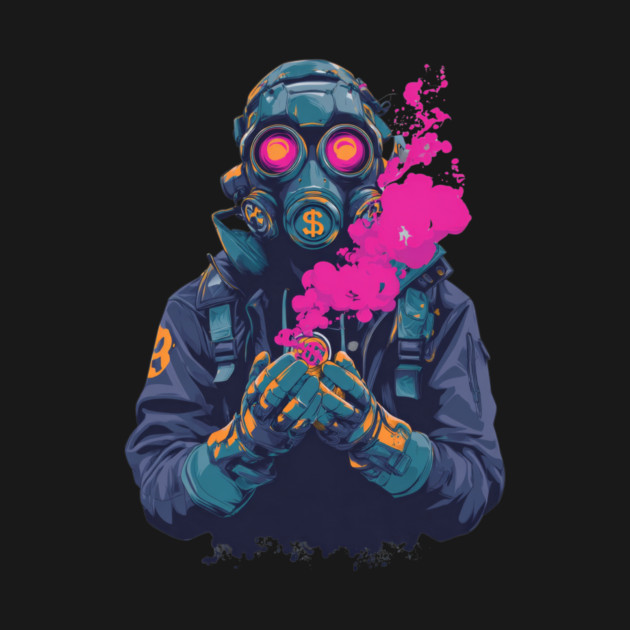 Gas Masked Figure with Vapor - Gas Mask - T-Shirt | TeePublic