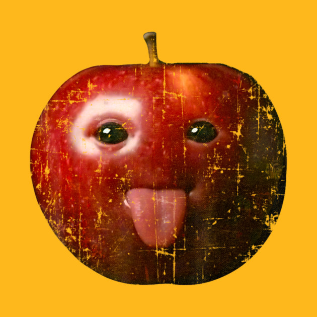 Funny Silly AI Apple gen z Meme BrainRot Humor Tongue Out - Brainrot - T-Shirt | TeePublic