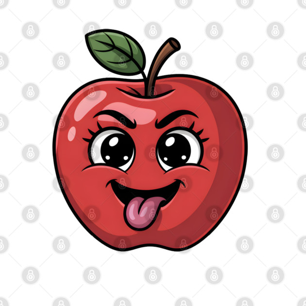 Silly Apple Face Meme Tongue Out Gen Z Brainrot Shirt - Silly Apple ...