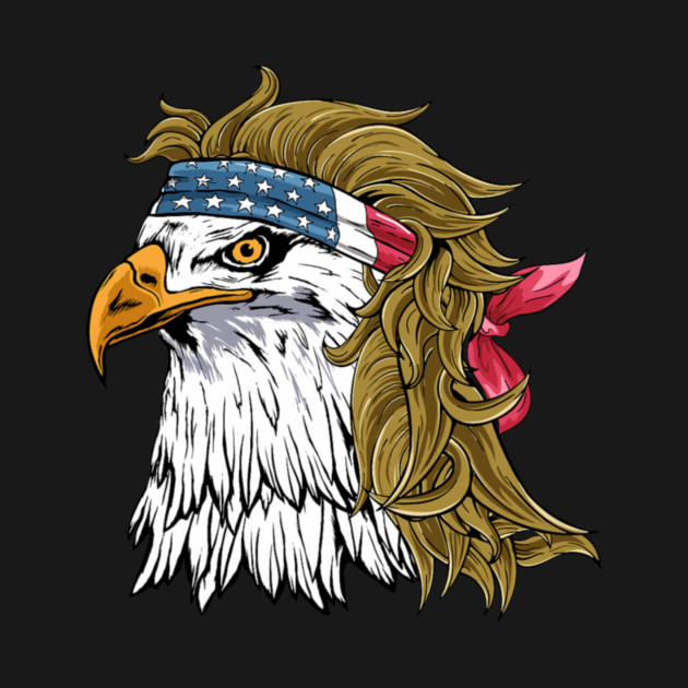 Eagle Mullet Merica American Flag USA Celebration - American Eagle - T ...